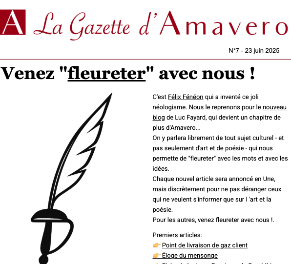 La Gazette d’Amavero, quinzomadaire d’art et de poésie - Luc Fayard ...